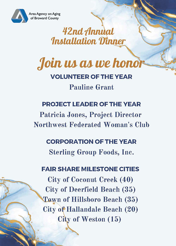 42nd Annual Installation Dinner | Area Agency on Aging Broward County